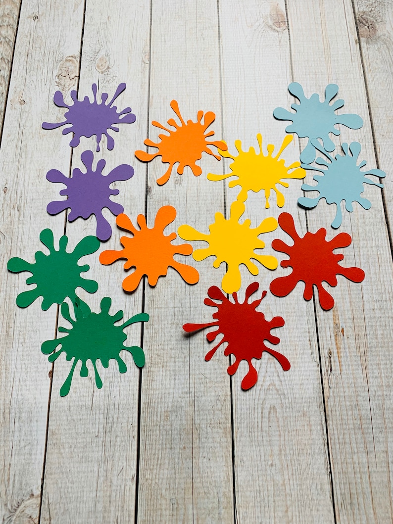 20 Paint Splat Confetti Art Party Decor Art Paint Splatter - Etsy