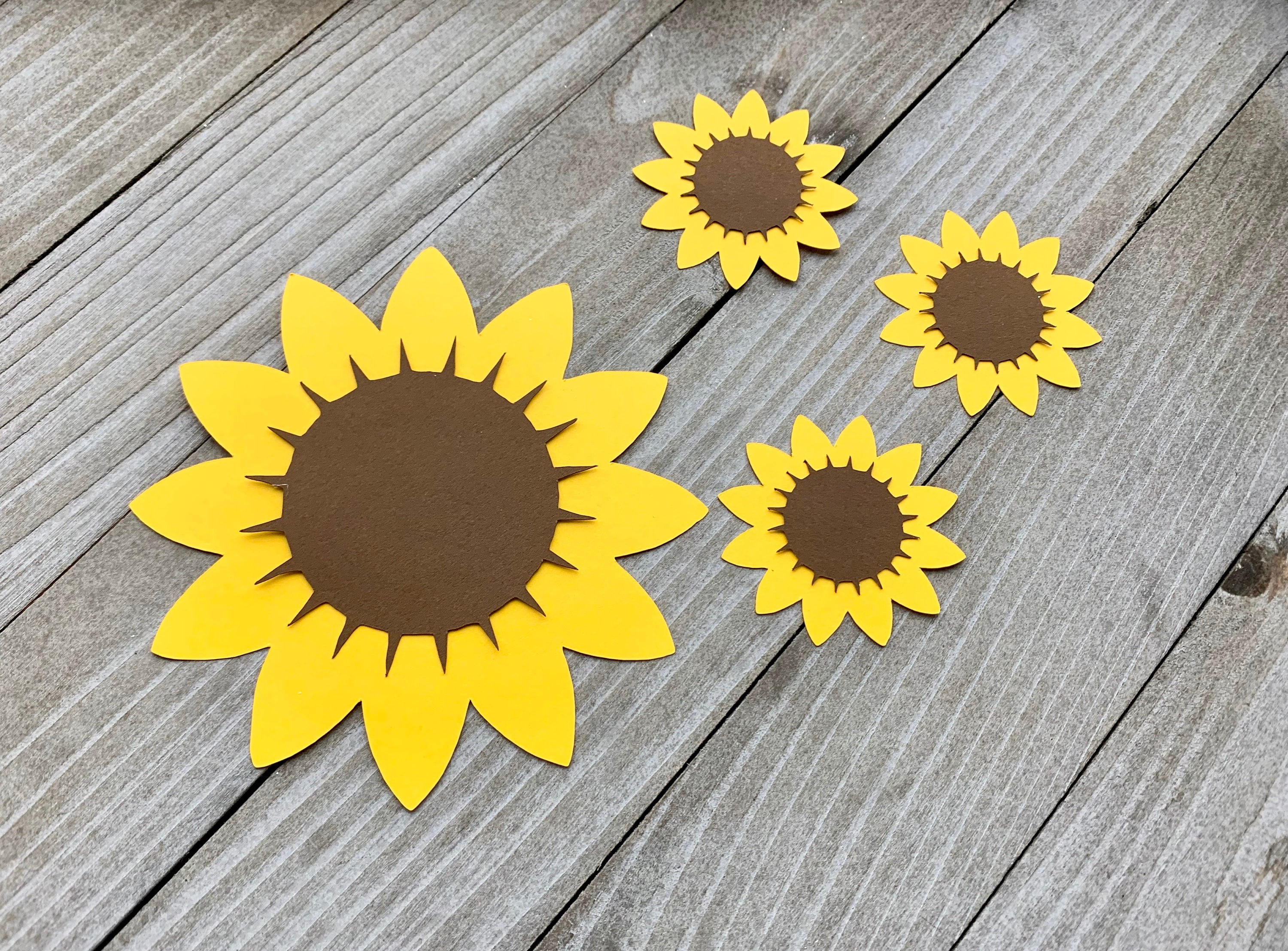 20 Sunflower Die Cuts, Sunflower Confetti, Flower Decor, Garden Party ...