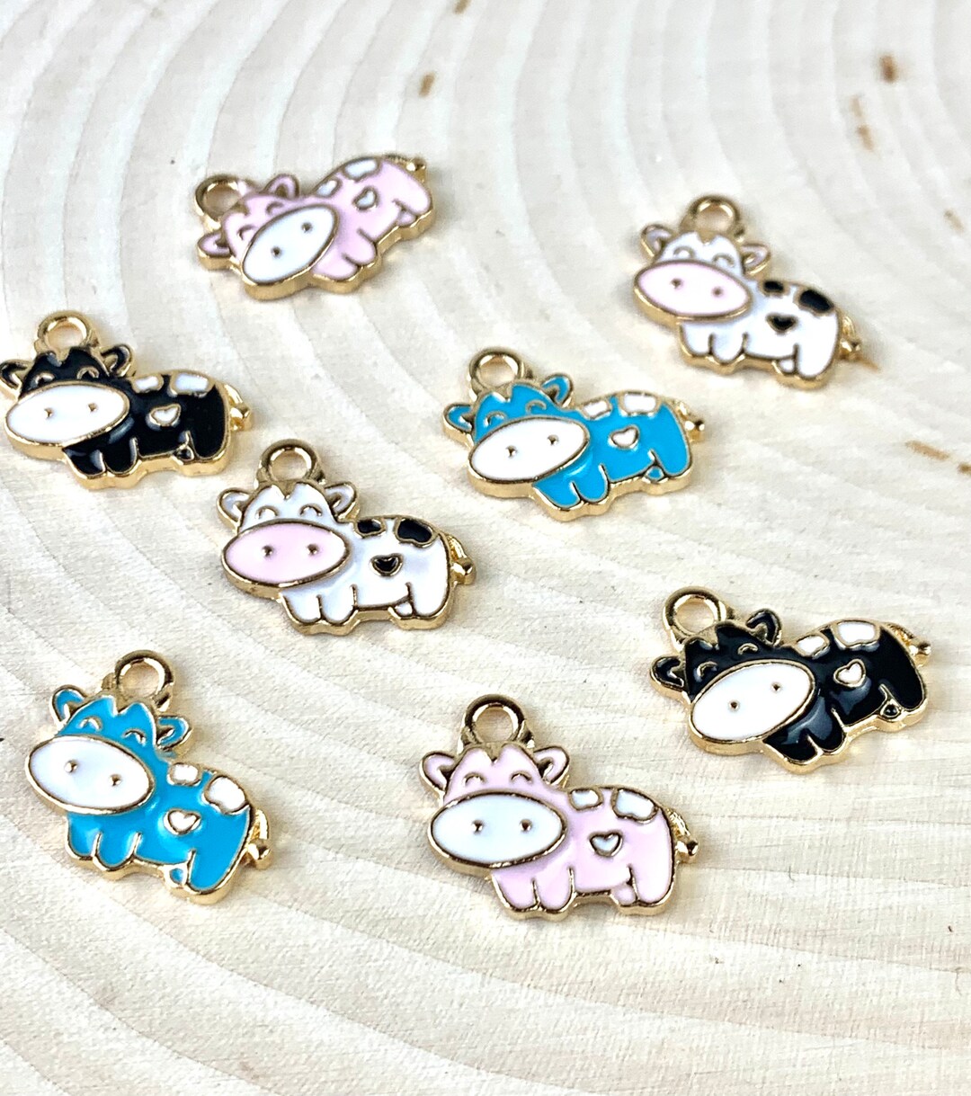 5 Pcs Cow Charms/ Animal Charms/ Farm Jewelry/ Cow Pendant/ Jewelry ...