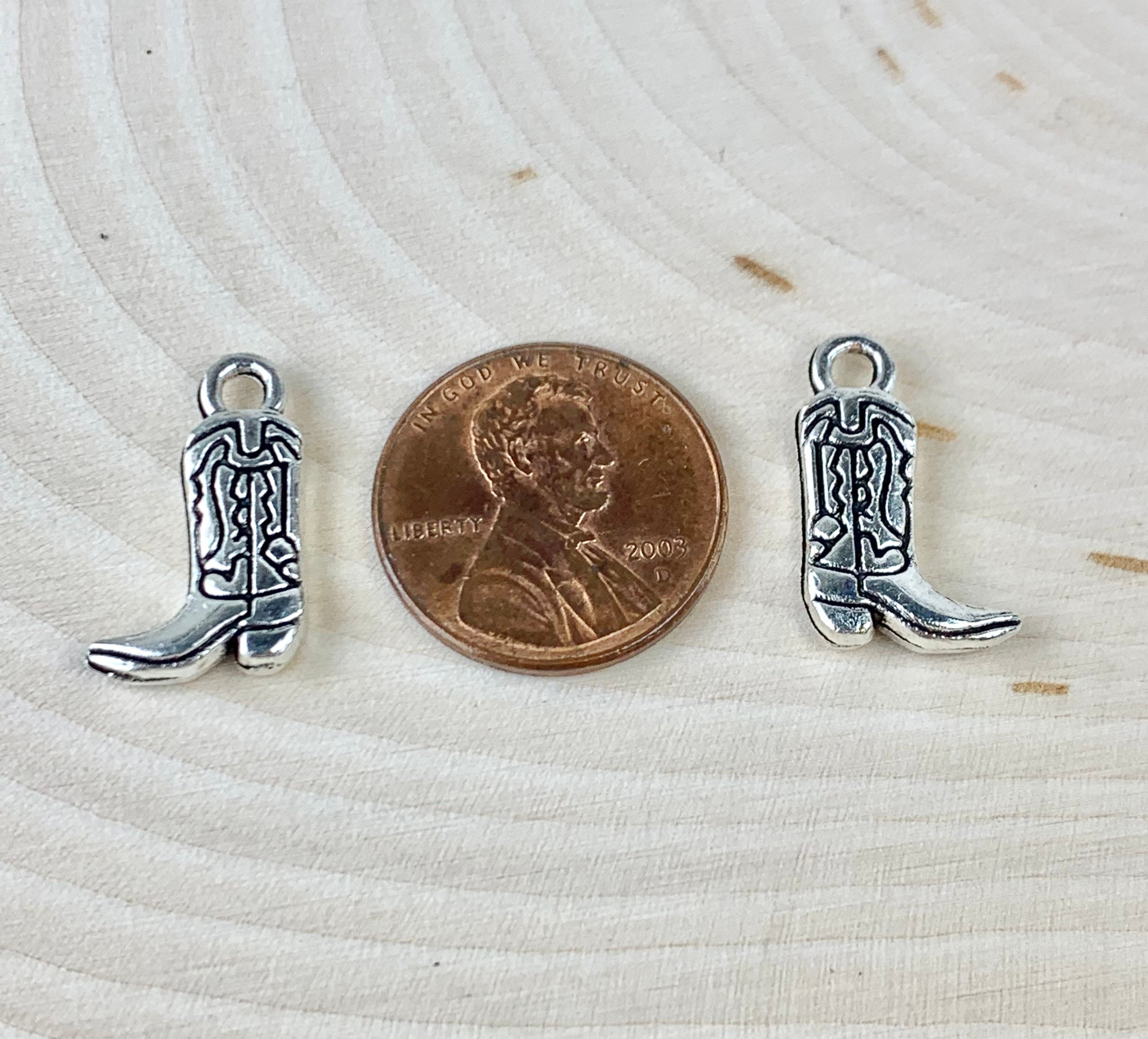 4 Silver Cowboy Boot Charms/ Western Charms/cowboy Jewelry/ - Etsy