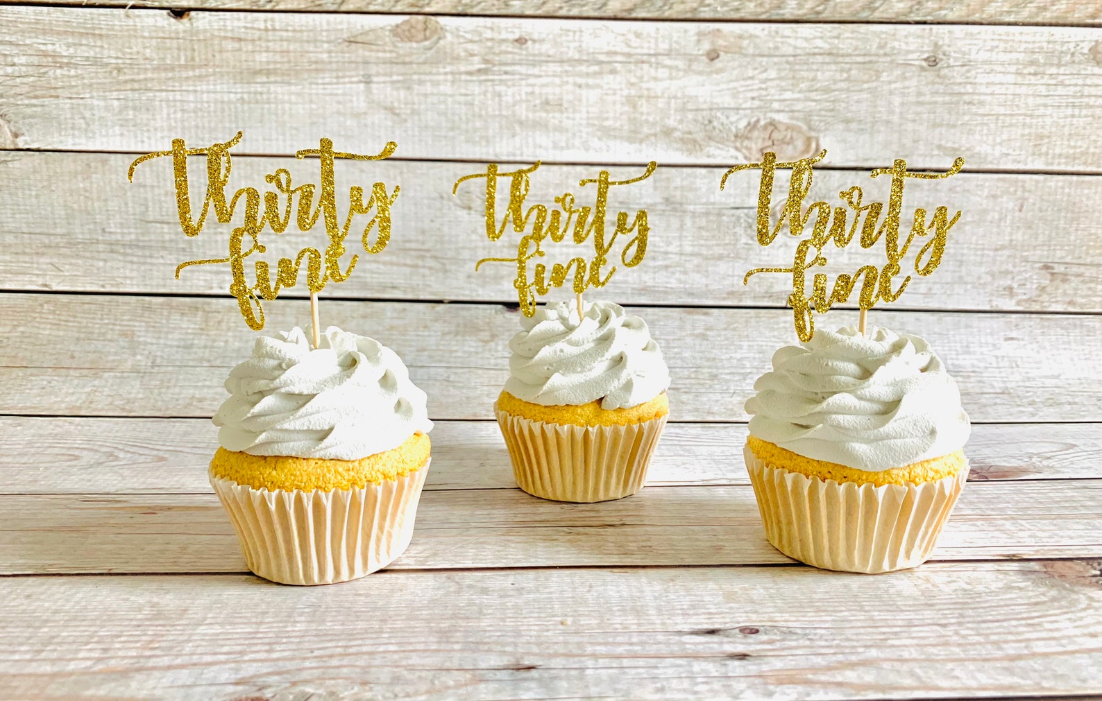 Thirty-fine Cupcake Toppers/ 35th Birthday Party/ - Etsy