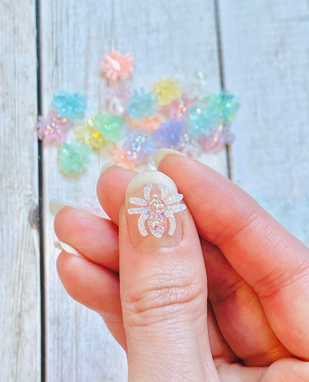 10 Pastel Spider Cabochons/ Spider Embellishments/ Flatback/ Nail Art ...