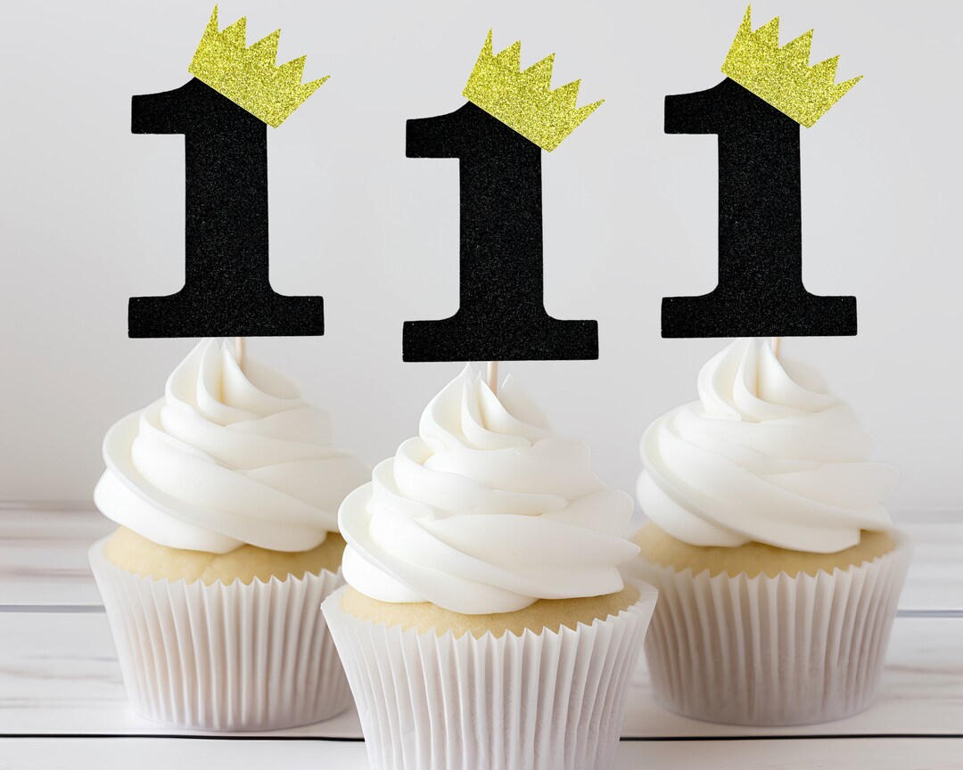 One Cupcake Topper With Crown / First Birthday Party Decor / Wild One ...