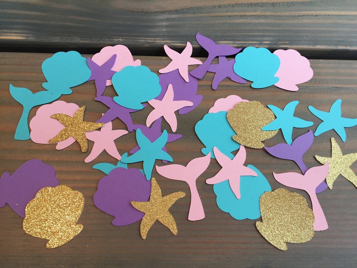 100 Mermaid Confetti Under the Sea Party Mermaid Birthday - Etsy