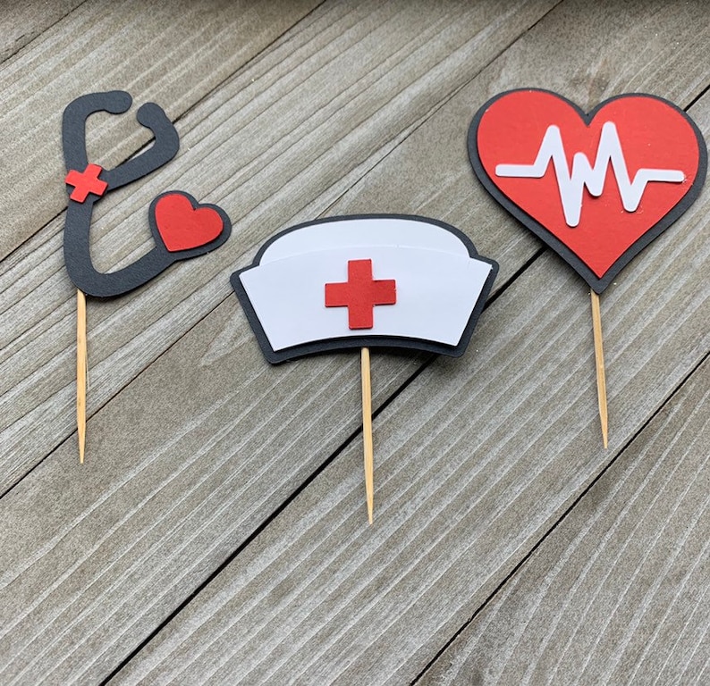 12 Cupcake Toppers de graduación de enfermería decoración de - Etsy España