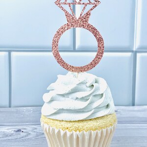 Ring Cupcake Toppers/ Diamond Ring Toppers/ Bachelorette Party/ Wedding ...
