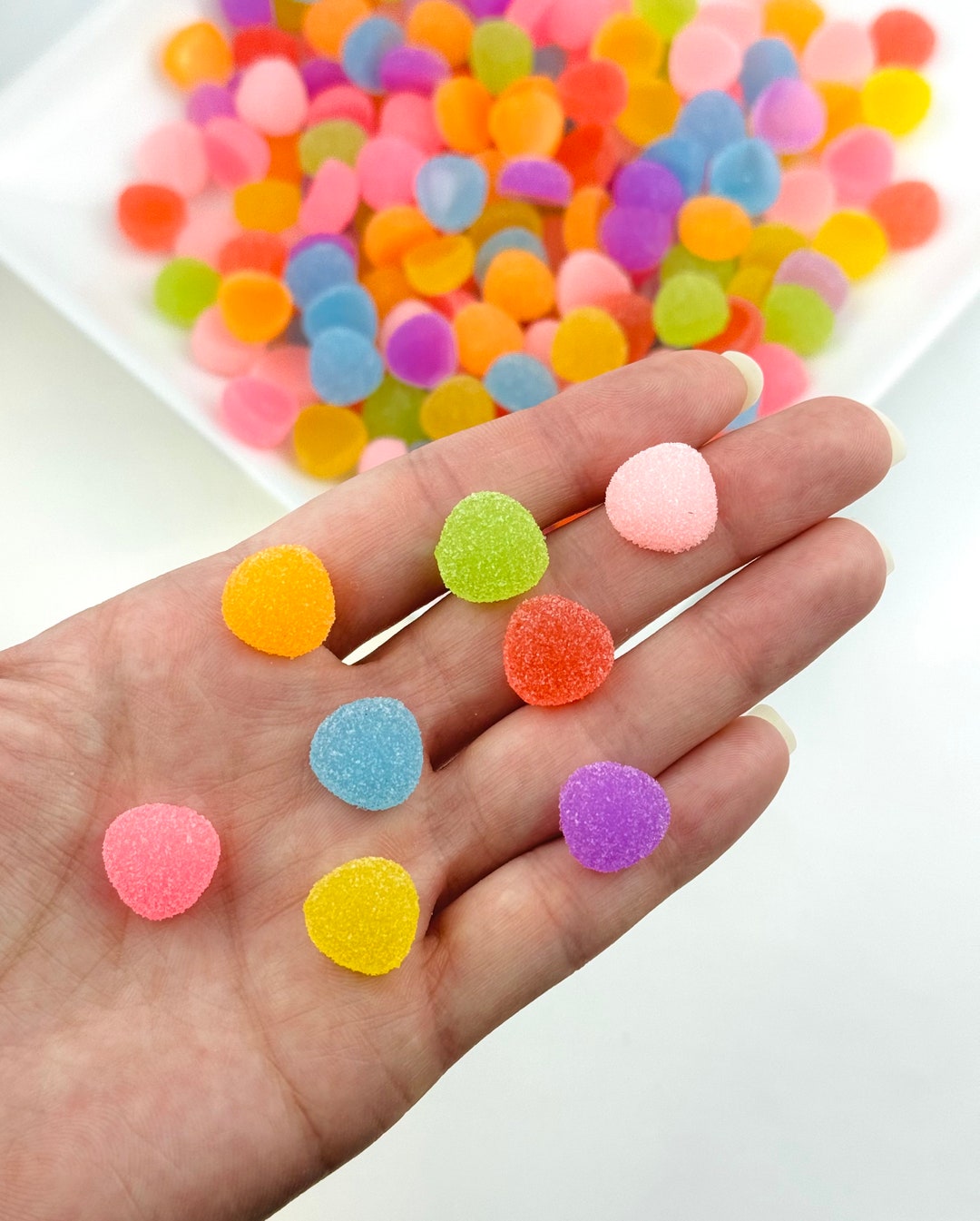 8 Sugar Gumdrop Candies/ Faux Resin Gumdrops/ Christmas Supplies ...