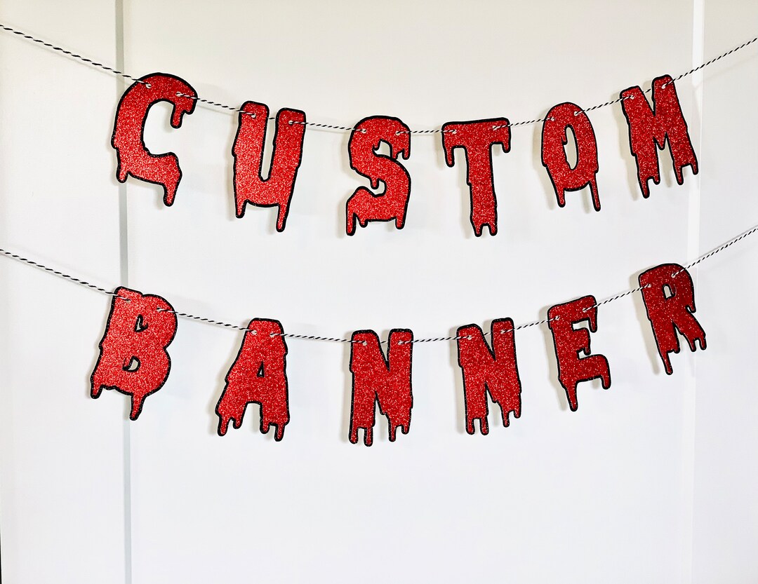 Bloody Halloween Banner/ Spooky Halloween Dripping Blood Banner ...