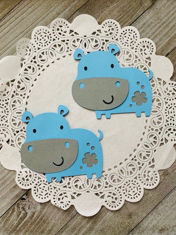Hippo Cutouts Hippo Diecuts Safari Animal Cutouts Jungle | Etsy