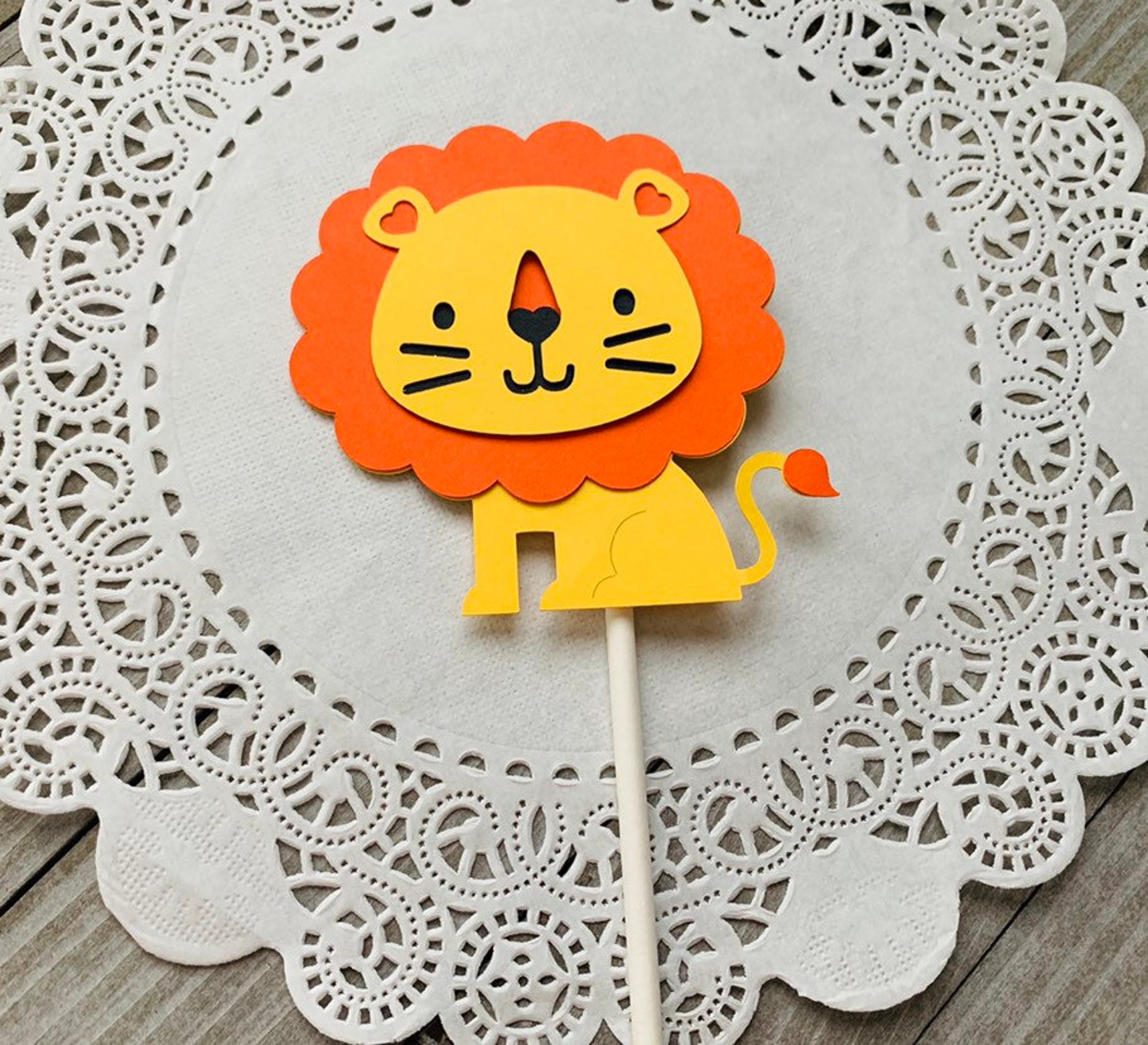 12 Lion Cupcake Toppers Lion Toppers Safari Animal | Etsy
