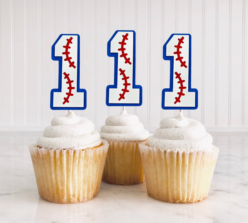 Baseball First Birthday Cupcake Toppers/ Rookie of the Year Party ...