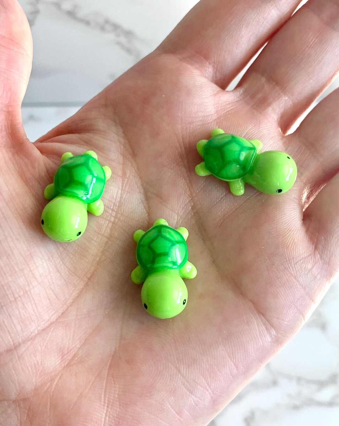 5 Green Turtle Cabochons/ Mini Turtle Cabochon/ Turtle Resin Charm ...