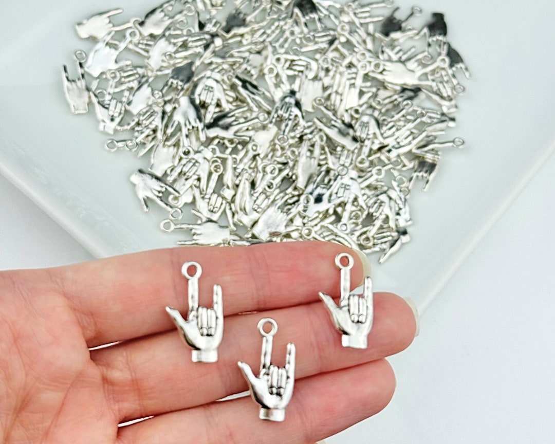 4 ASL Sign Language I Love You Charms/ I Love You Hand Sign/ Sign ...