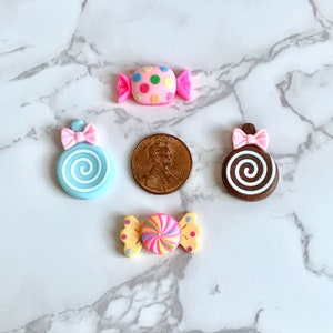 10 Assorted Candy Cabochons/ Candy Resin Flatback/ Candy Embellishment ...