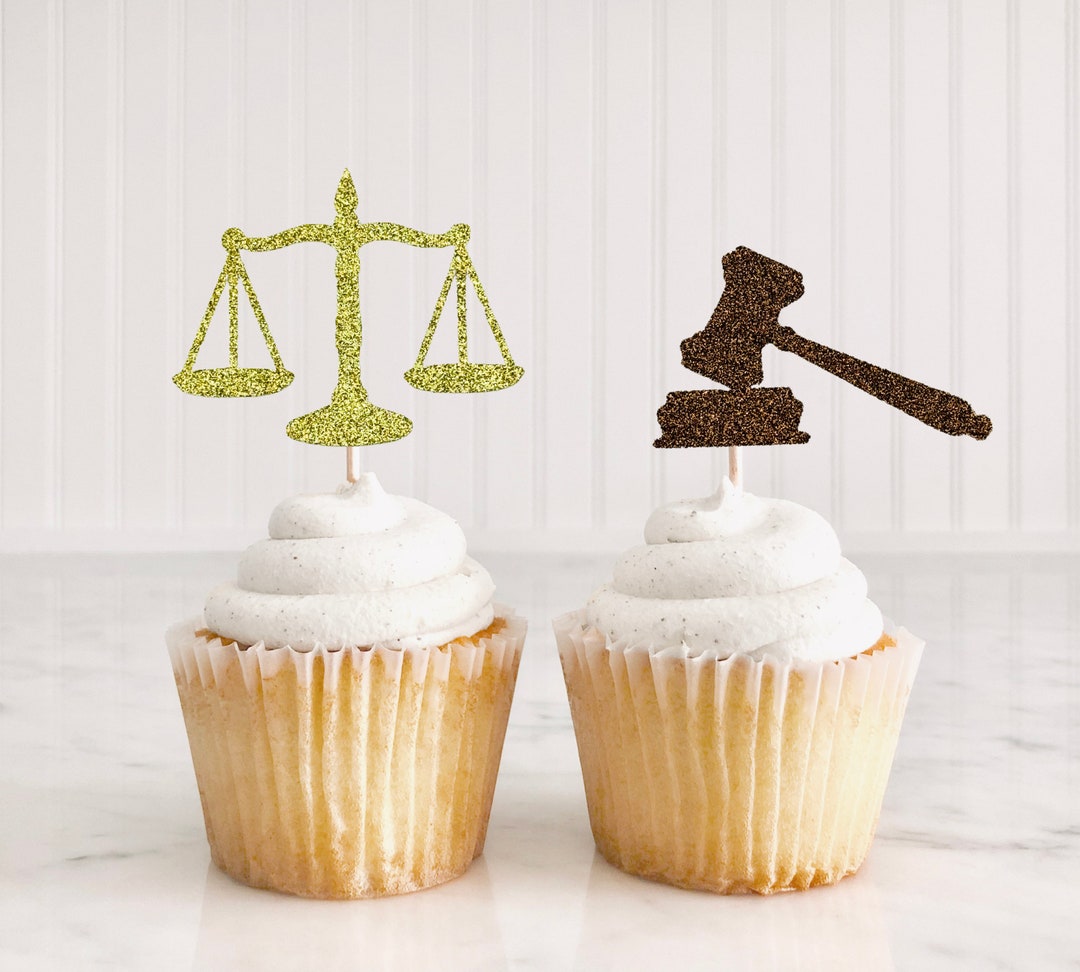 Law School Graduation Cupcake Toppers/ Gavel Party Decor/ Laws of ...