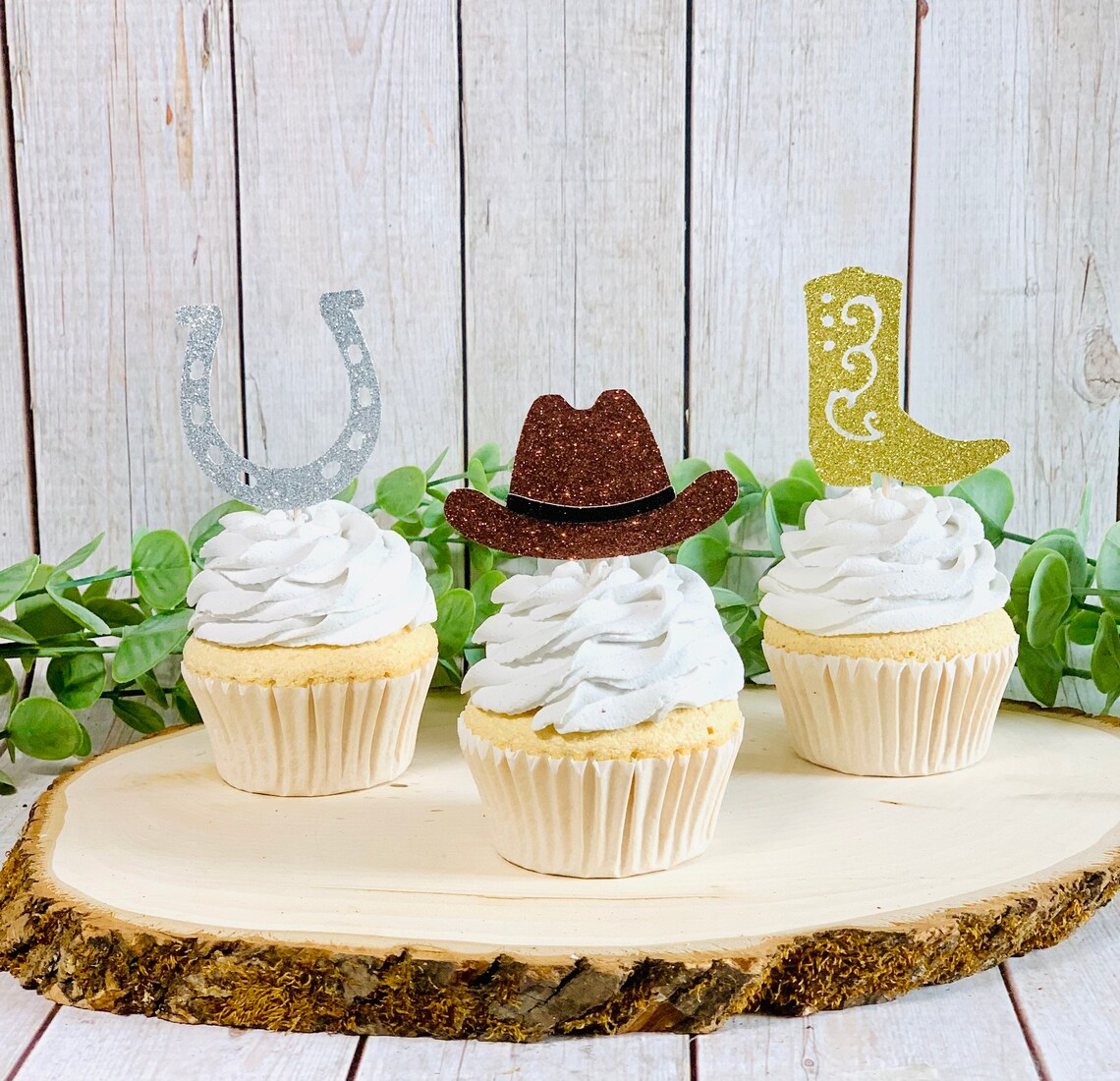 Cowboy Cupcake Toppers/ 12 Toppers/ Cowgirl Party/ Cowboy 1st - Etsy