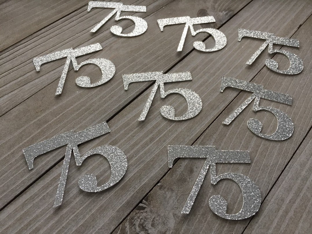 75th Birthday Confetti/ 75 Confetti/ Number Confetti/ 75th Party Decor ...