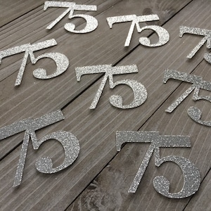 75th Birthday Confetti/ 75 Confetti/ Number Confetti/ 75th Party Decor ...