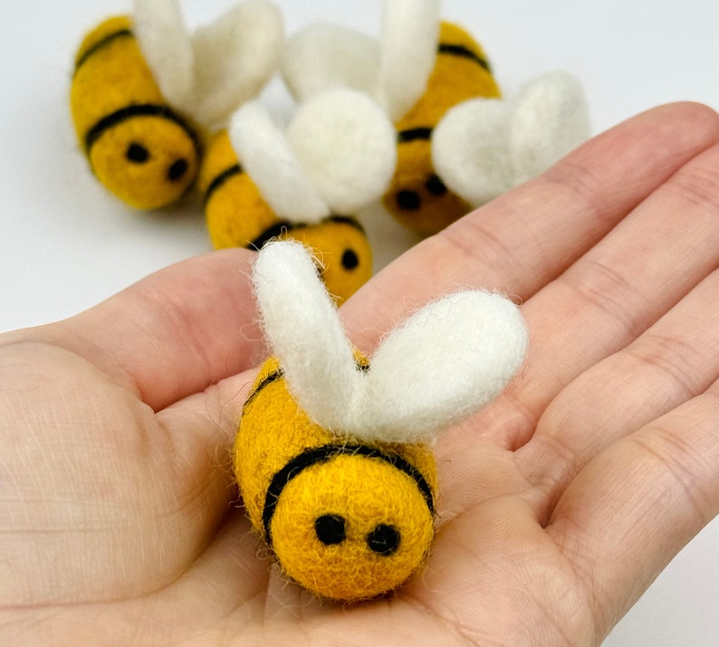 Felt Bee/ Wool Felted Bug Shapes/ DIY Garland/ Nursery Decor/ Honey Bee ...