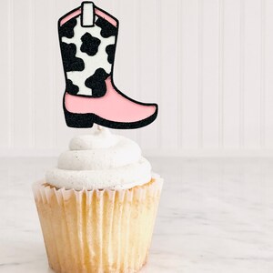 Disco Cowgirl Cupcake Toppers/ My 1st Rodeo Birthday Party/ Disco Ball ...