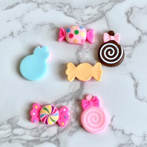 10 Assorted Candy Cabochons/ Candy Resin Flatback/ Candy Embellishment ...