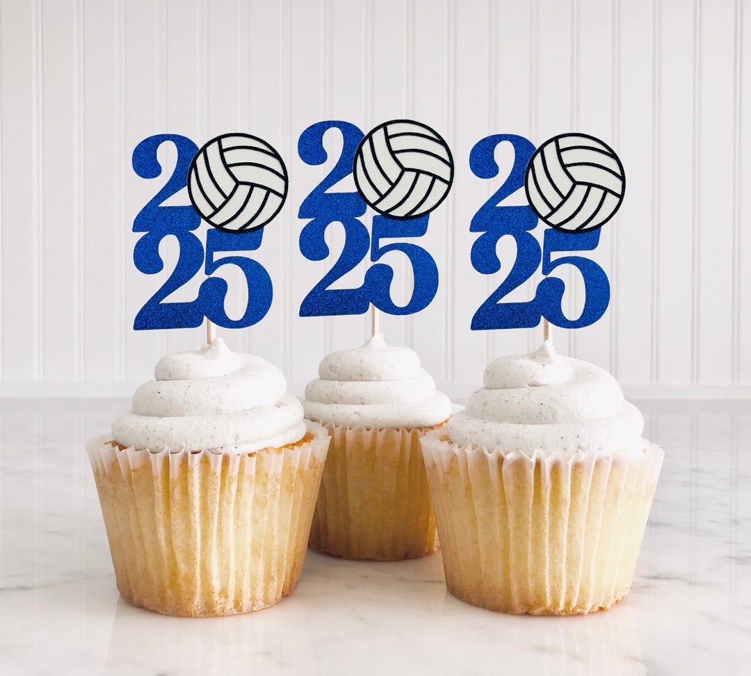 2026 Volleyball Cupcake Toppers/ Volleyball Team Party Decorations ...