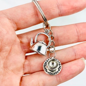 Teapot and Kettle Keychain/ Tea Lover Keyring/ Tea Accessories/ Tea Cup ...