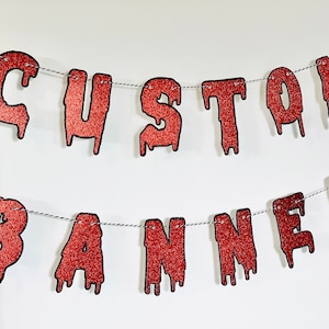 Bloody Halloween Banner/ Spooky Halloween Dripping Blood Banner ...