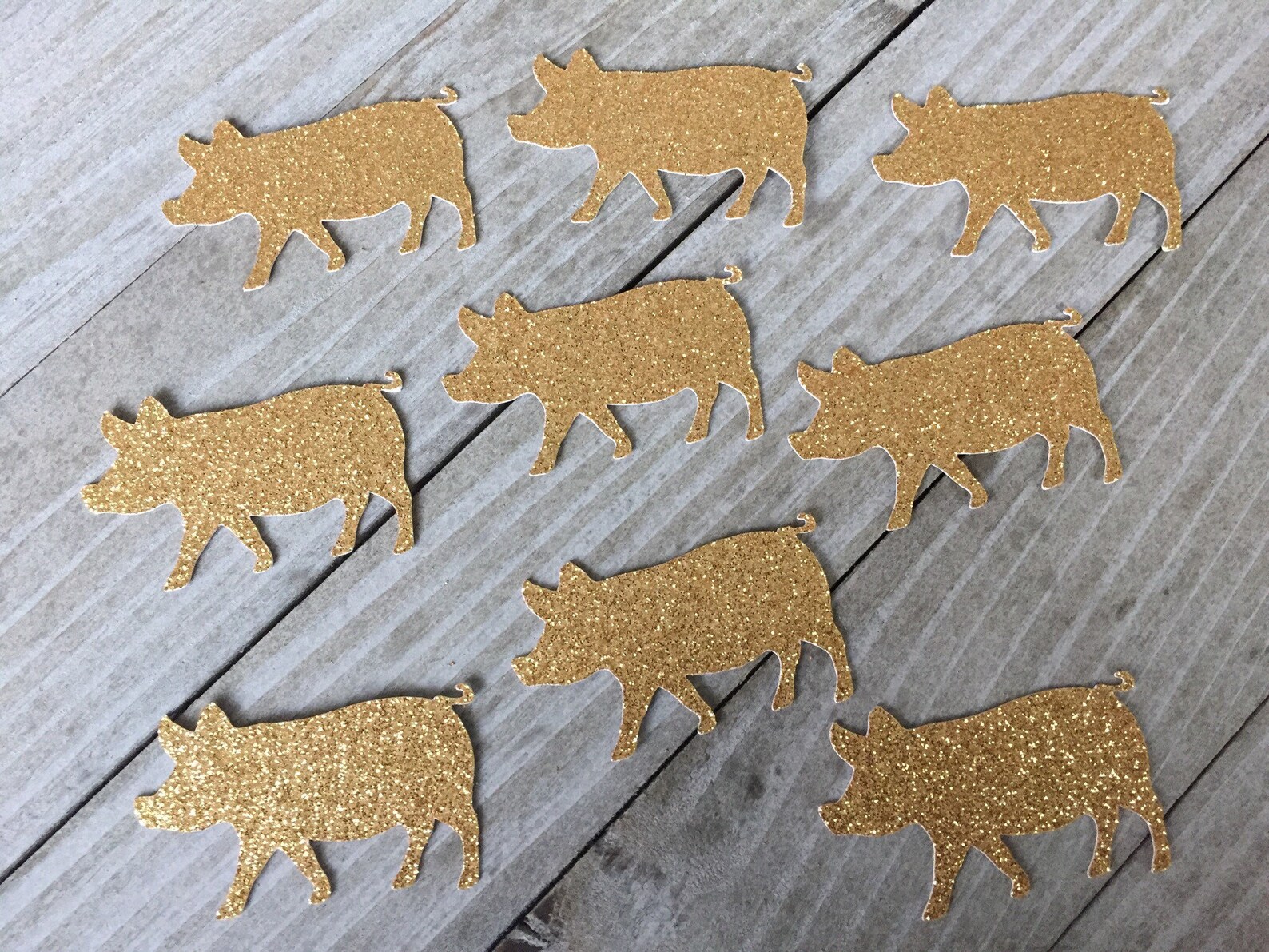 50 Gold Glitter Pig Confetti, Baby Big Baby Shower, Farm Animal ...