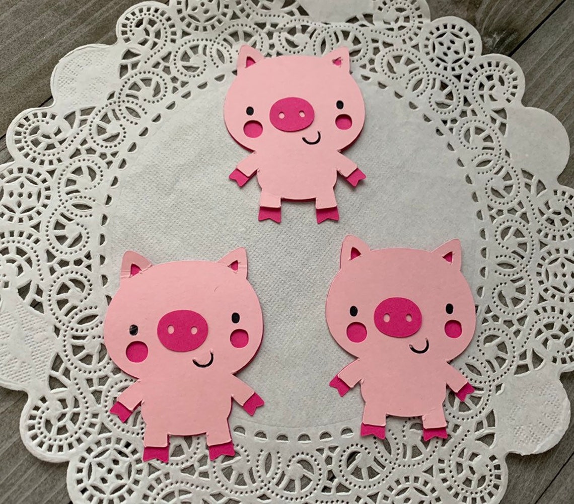 Pig Cutouts Pig Diecuts Farm Animal Cutouts Farm Animal | Etsy