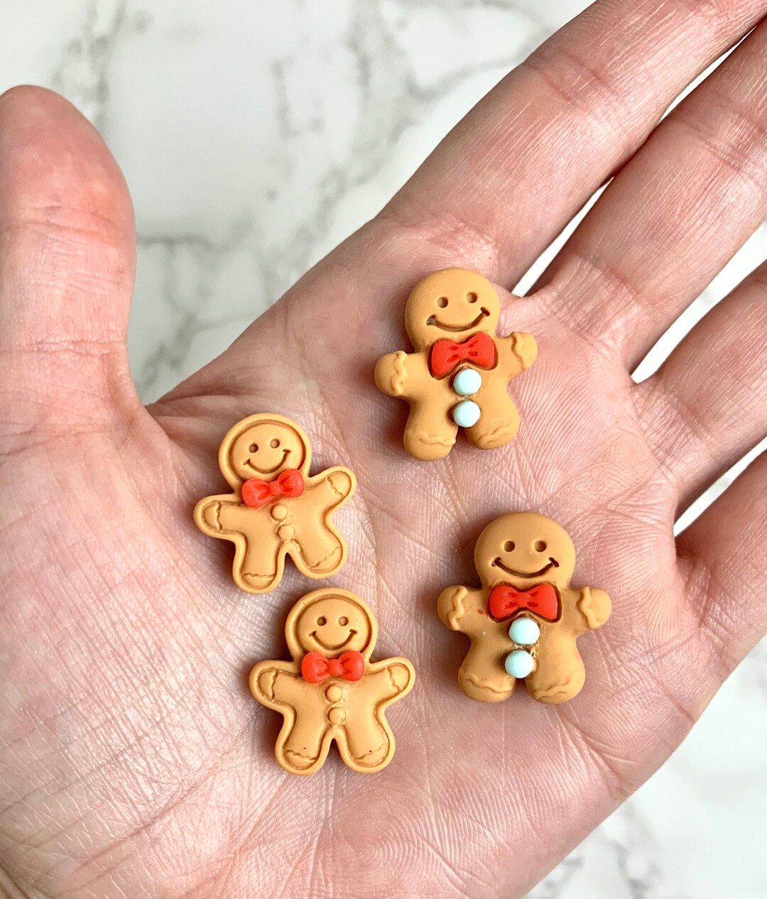 5 Gingerbread Man Cabochons/ Gingerbread Charms/ Christmas Cabochon ...