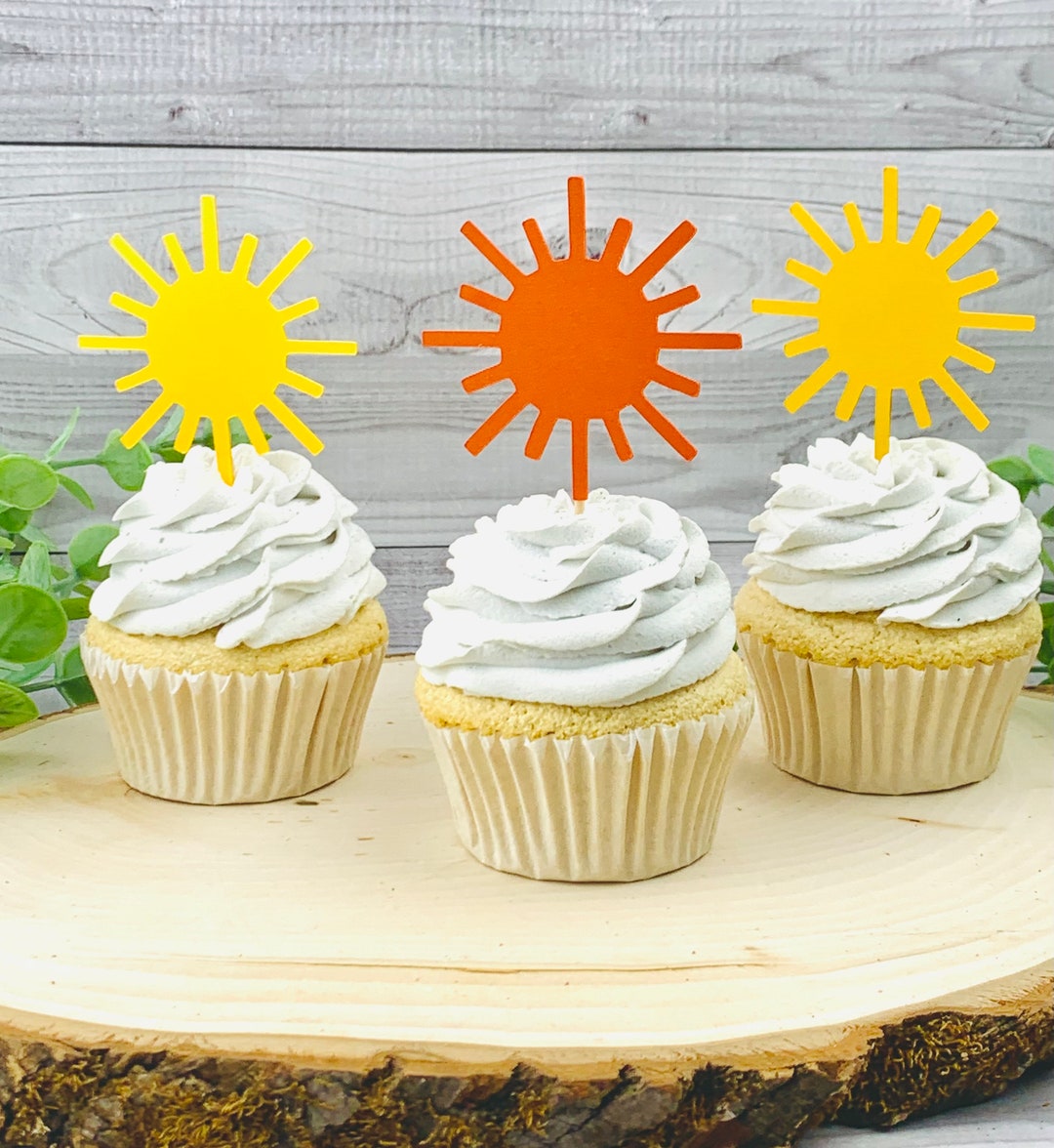 Sun Cupcake Toppers/ Sunshine Cupcake Toppers/ You Are My Sunshine/ One ...