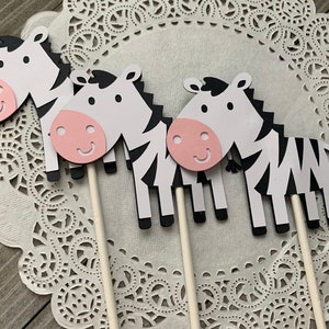 12 Zebra Cupcake Toppers, Safari Animal Toppers, Jungle Animal, Zebra ...