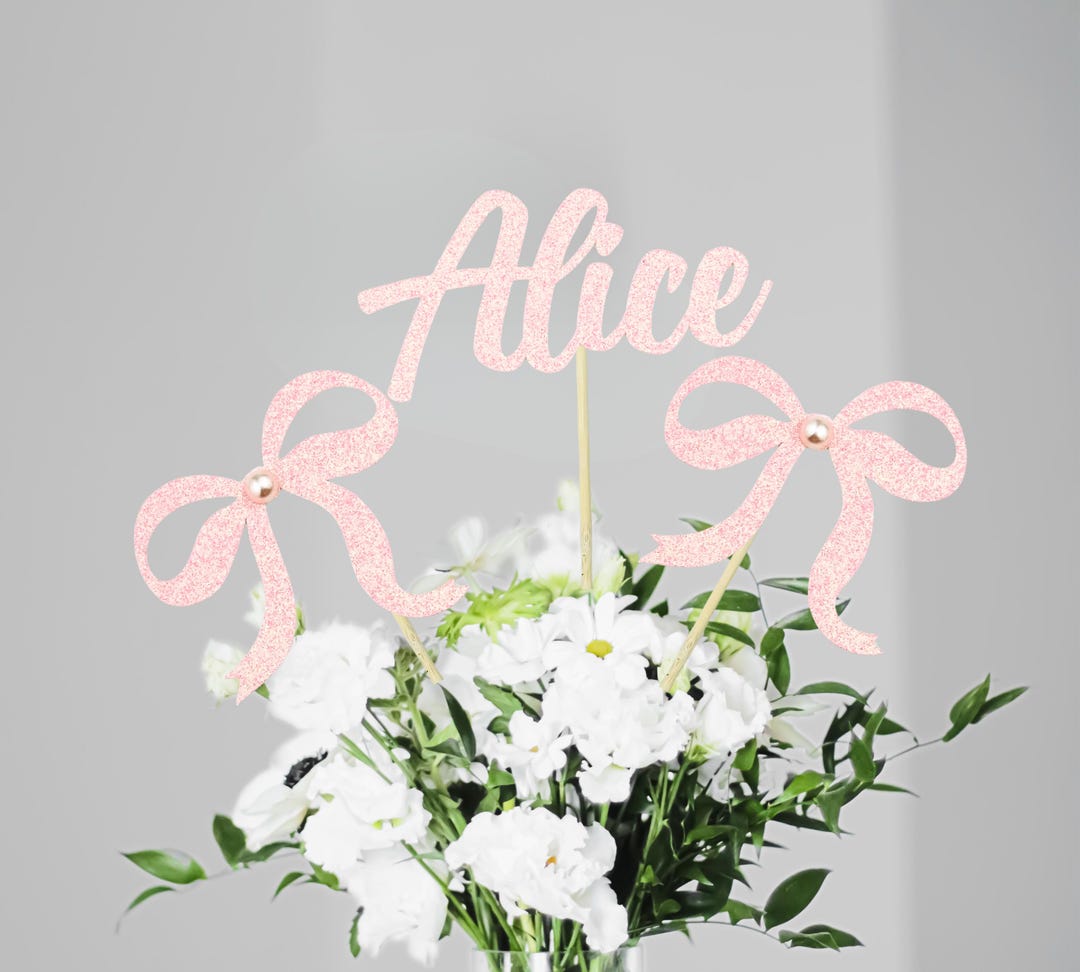 Custom Pink Bow Centerpieces/ Coquette Birthday Party Decorations/ Bow ...