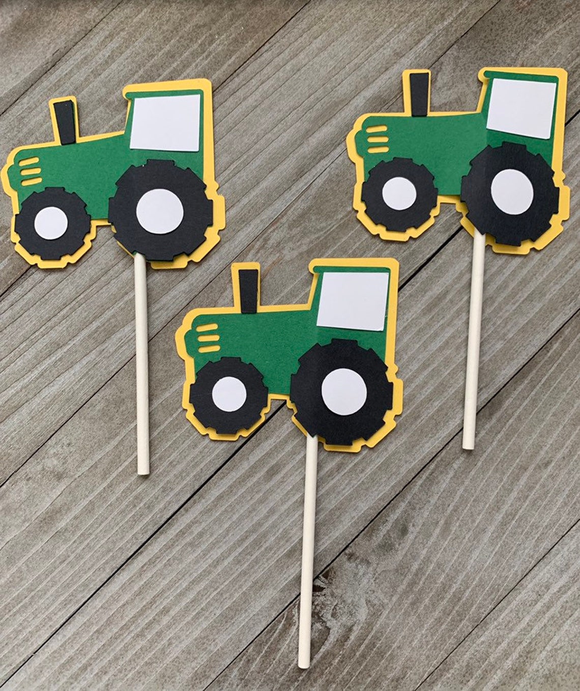 12 Tractor Cupcake Toppers/ Tractor Cupcake Toppers/ Tractor Party ...