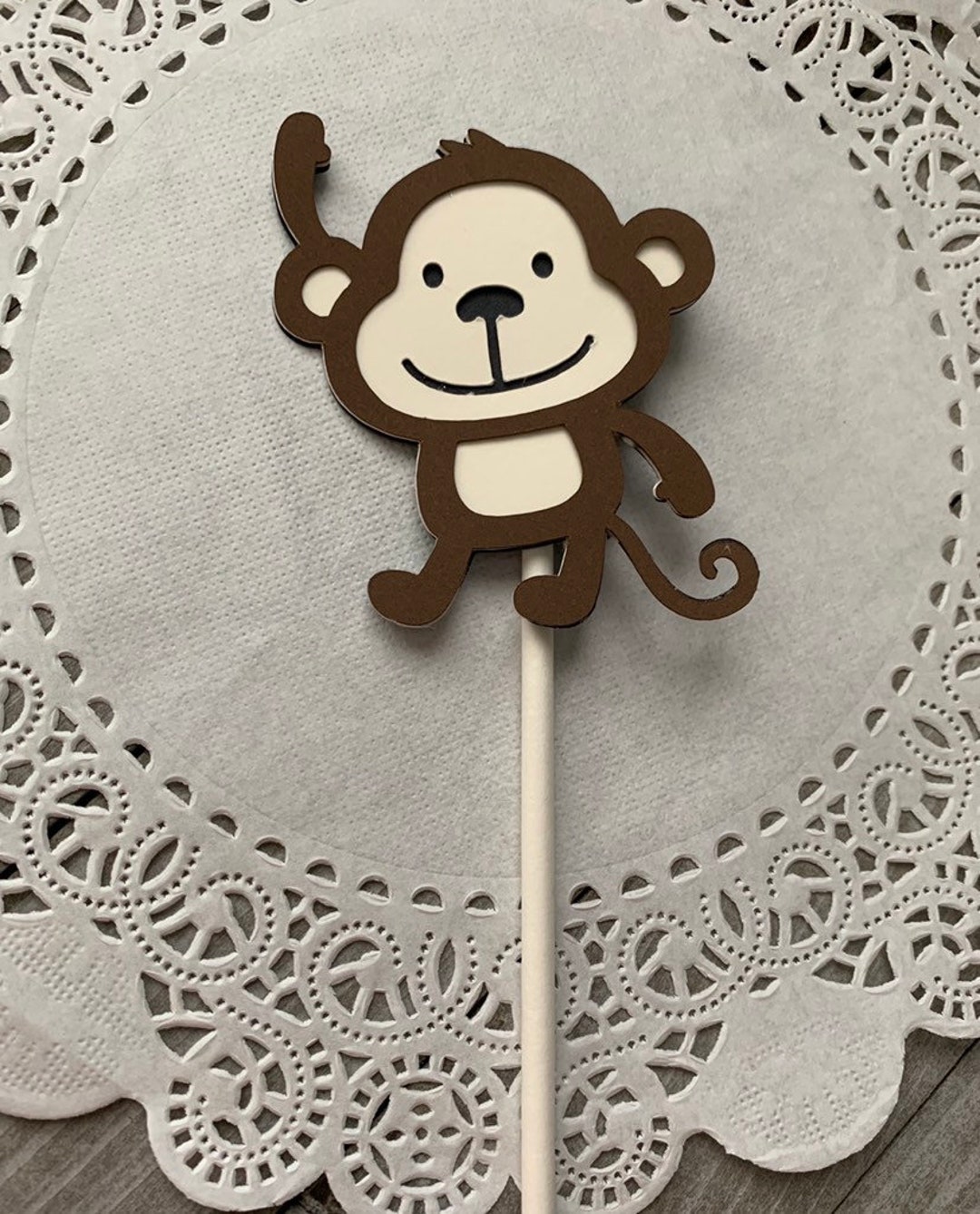 12 Monkey Cupcake Toppers, Monkey Toppers, Safari Animal, Jungle Animal ...