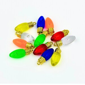Miniature Christmas Light Bulbs/ Christmas Light Bulb Charms/ Holiday ...