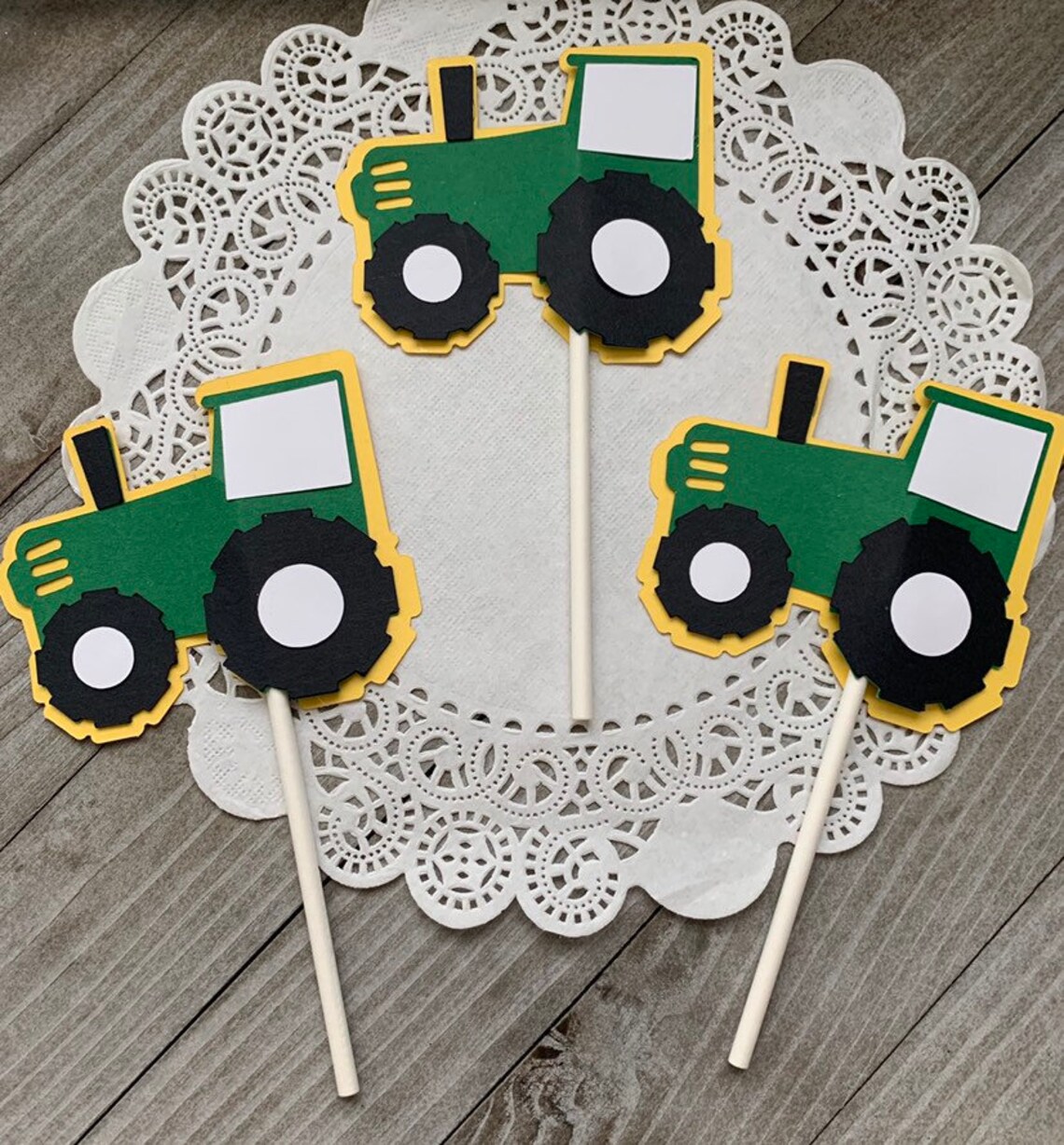 12 Tractor Cupcake Toppers/ Tractor Cupcake Toppers/ Tractor Party ...