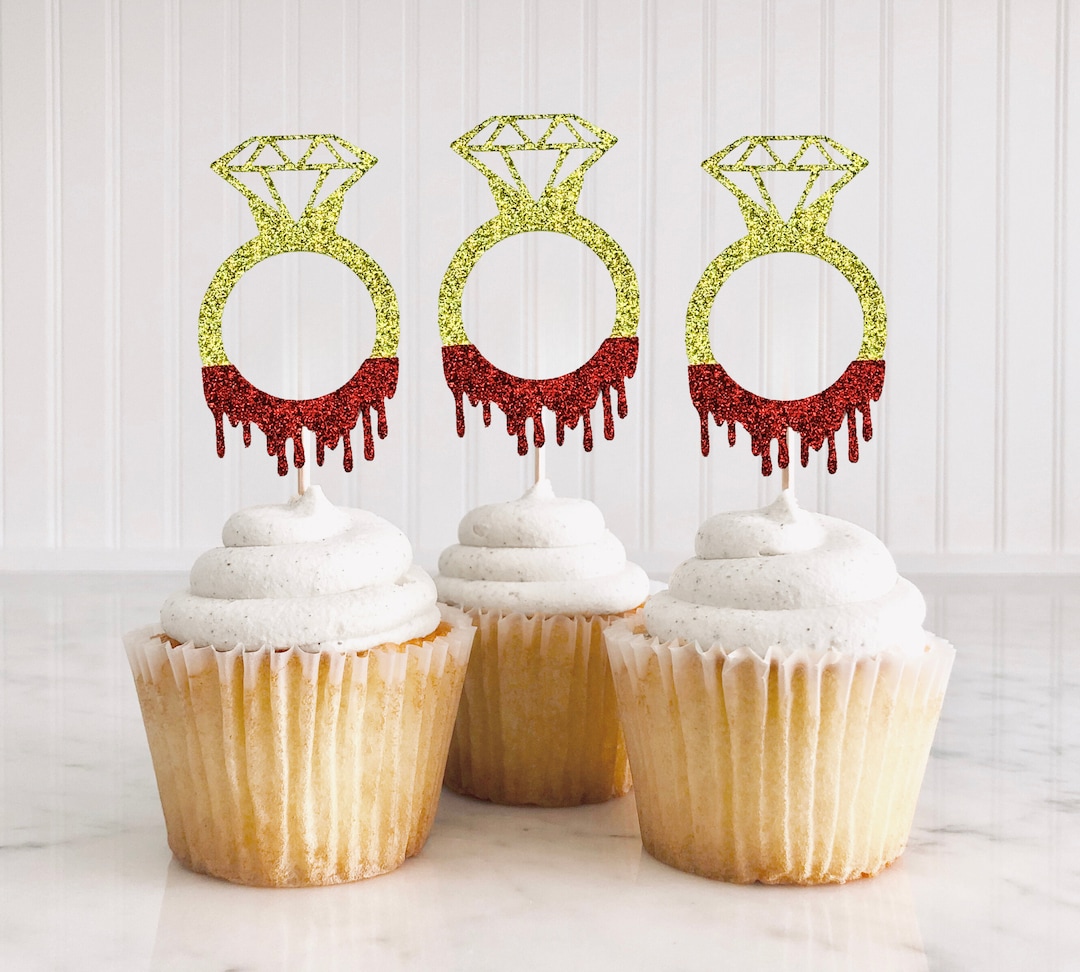 Bloody Ring Cupcake Toppers/ Horror Movie Wedding Decor, Halloween ...
