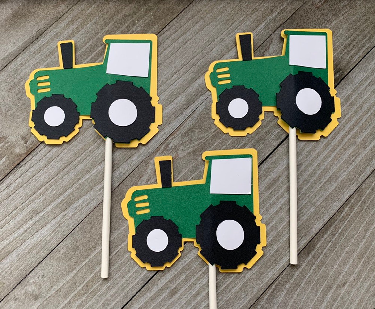 12 Tractor Cupcake Toppers/ Tractor Cupcake Toppers/ Tractor Party ...