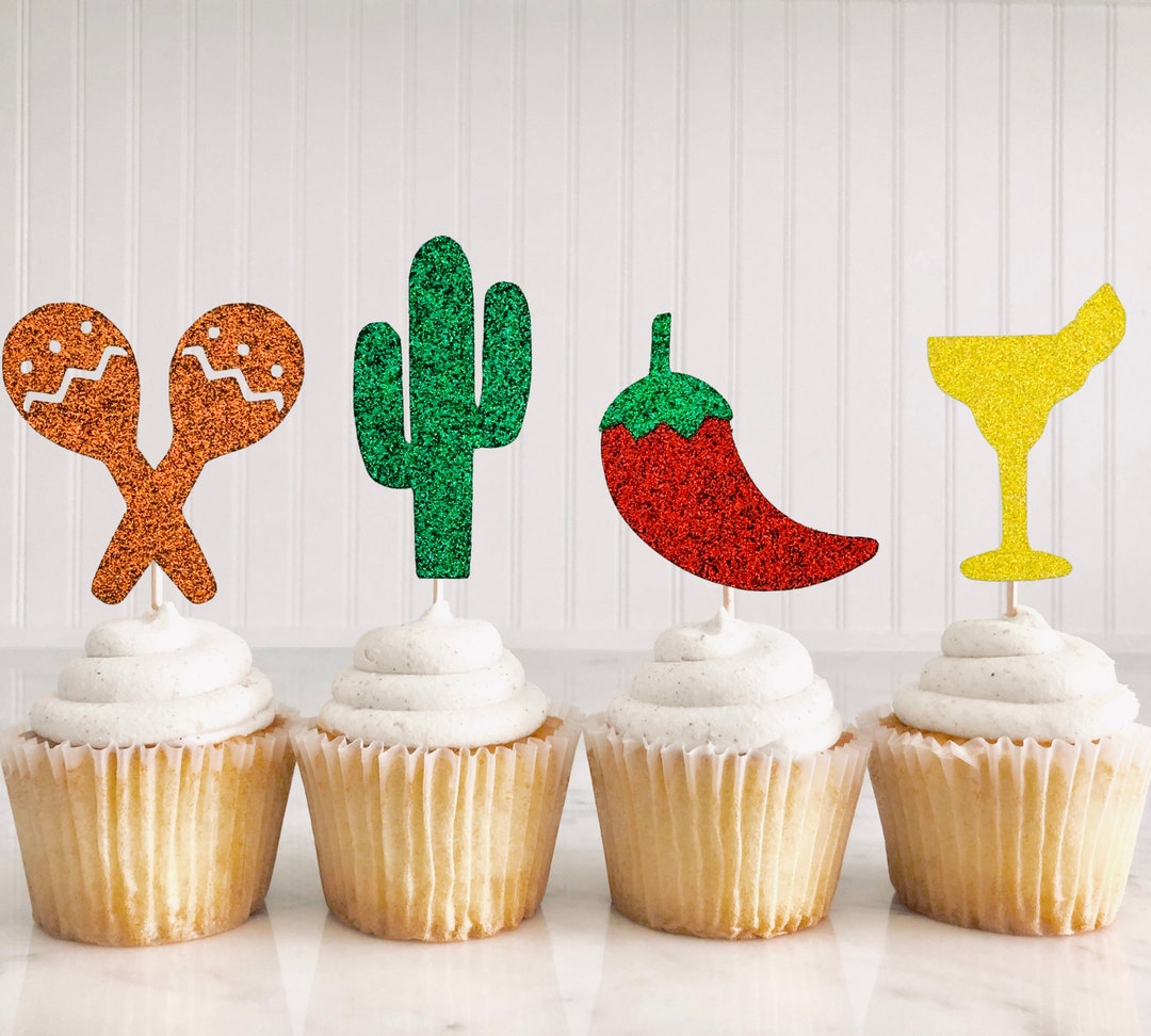 Cinco De Mayo Cupcake Toppers/ 1st Fiesta Party Decor/ Fiesta Birthday ...