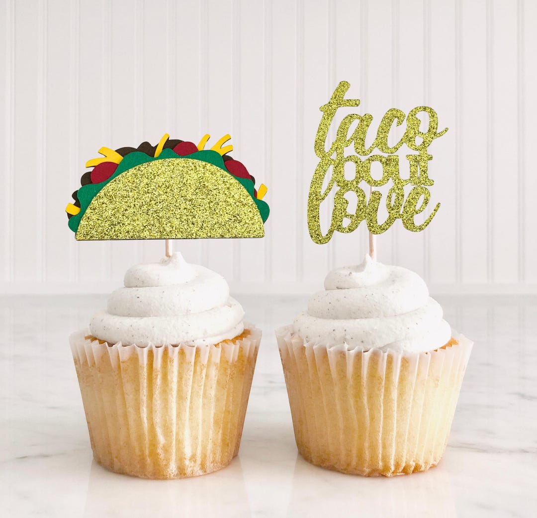 Taco Bout Love Cupcake Toppers/ Cinco De Mayo Bachelorette Party Decor ...