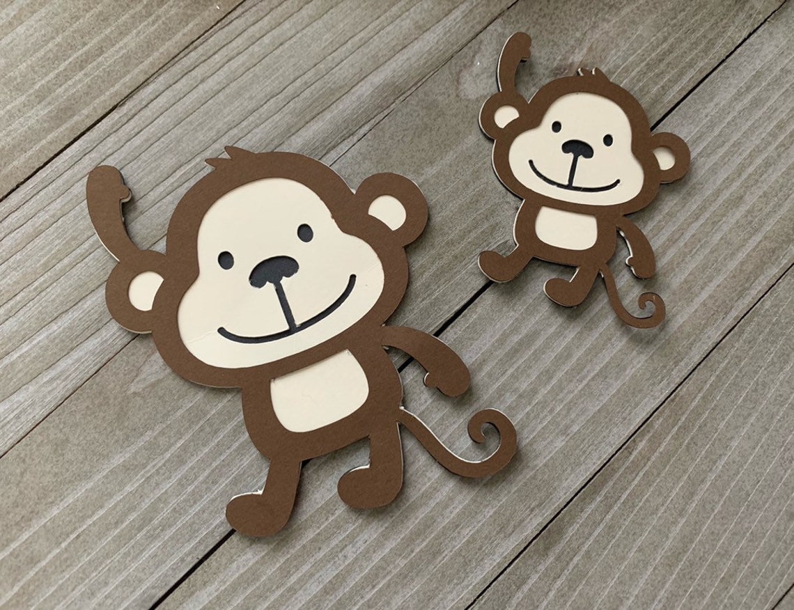 12 Monkey Cupcake Toppers, Monkey Toppers, Safari Animal, Jungle Animal ...