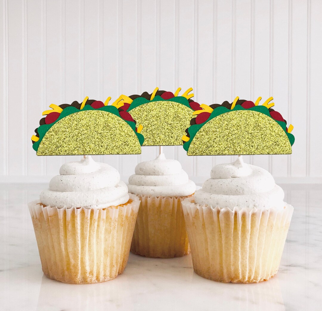 Taco Cupcake Toppers/ Taco Bout A Party/ Cinco De Mayo Party Decor ...