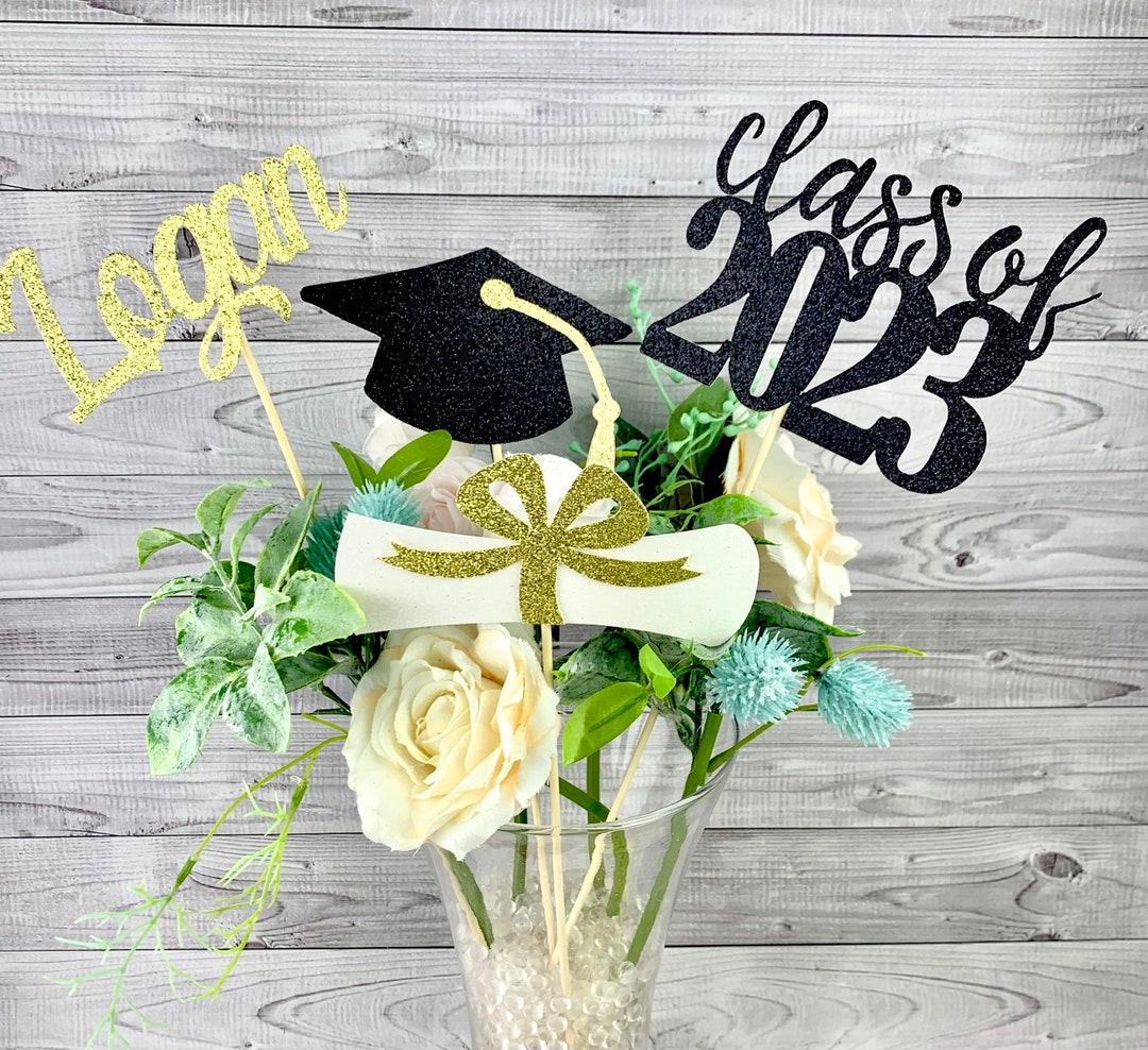 2025 Graduation Centerpieces, Grad Cap, Class of 2025, Diploma, Custom ...