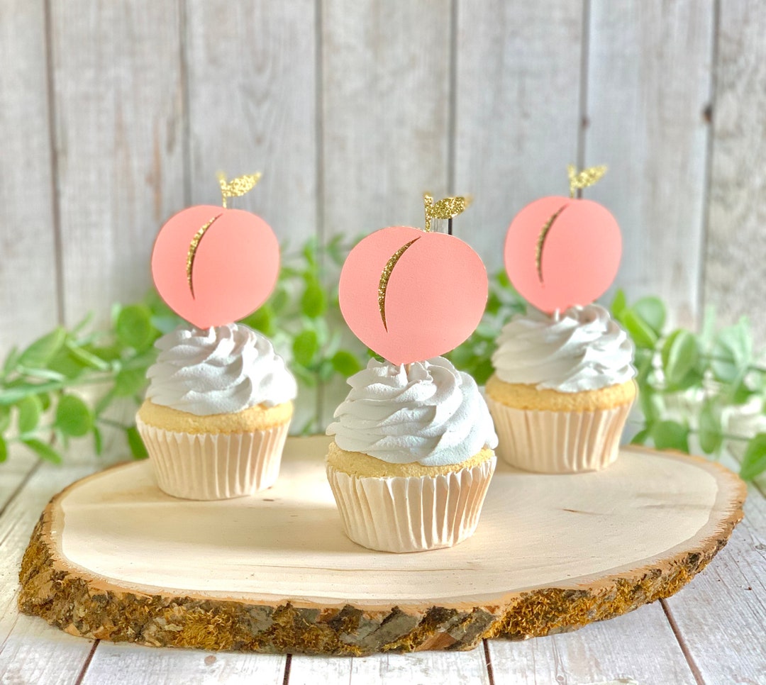 Peach Cupcake Toppers/ One Sweet Peach/ Sweet as A Peach/birthday Peach ...