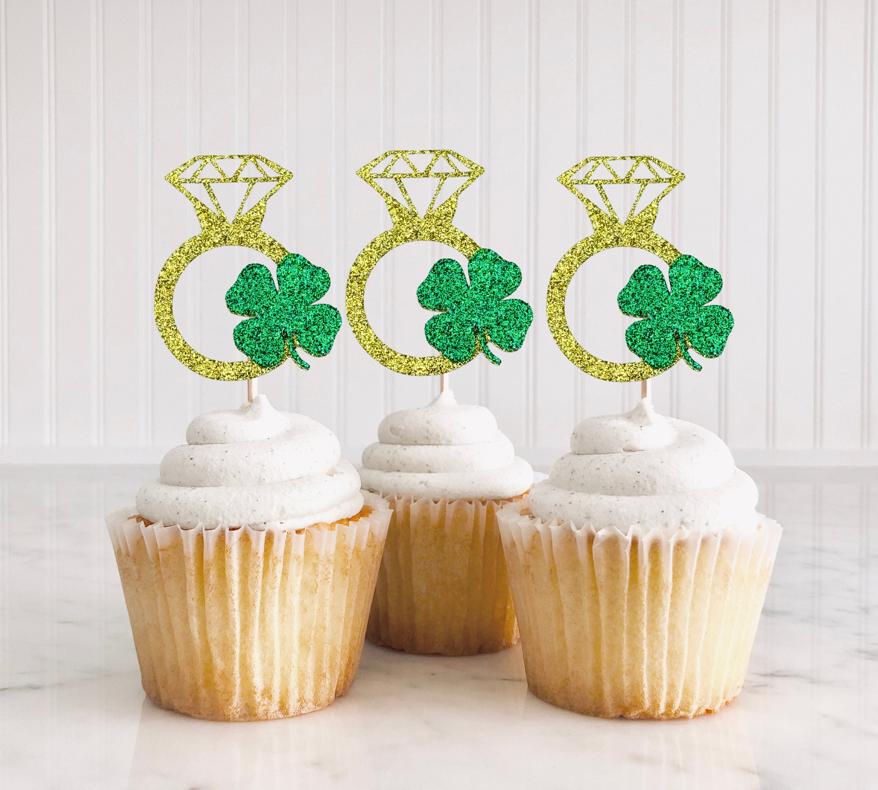 Lucky in Love Cupcake Toppers/ St. Patrick's Day Wedding Party Decor ...