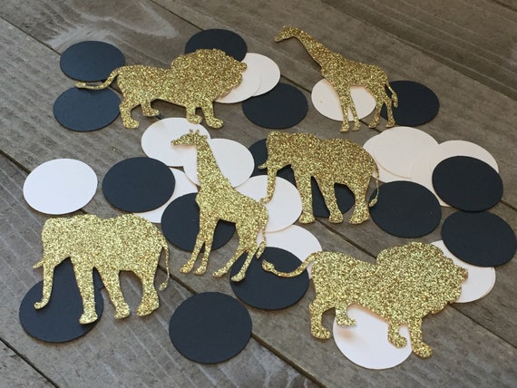100 Safari Animal Confettijungle Confetti Elephant Giraffe | Etsy