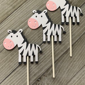 12 Zebra Cupcake Toppers, Safari Animal Toppers, Jungle Animal, Zebra ...