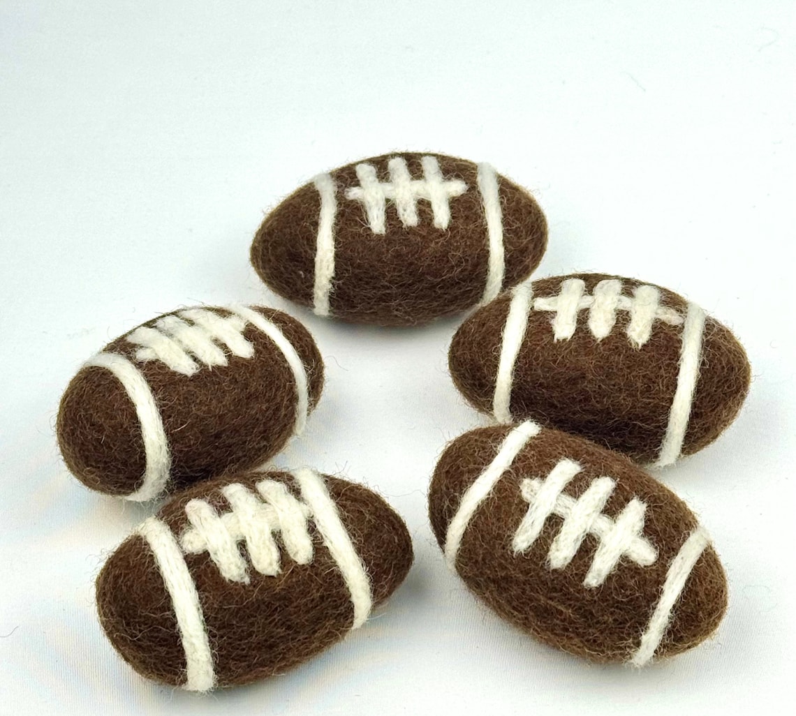 Felt Football/ Wool Felted Sport Shapes/ DIY Garland/ Boy Nursery Decor ...